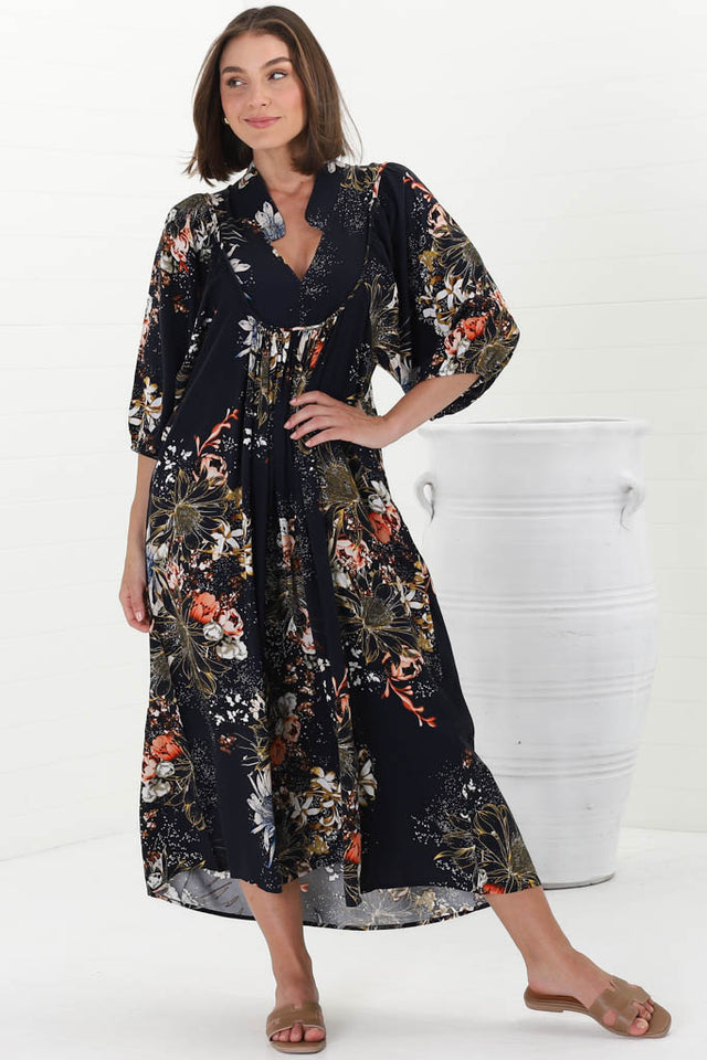 Shop the Jaase Boheme Indigo Midi Dress | Salty Crush Dresses