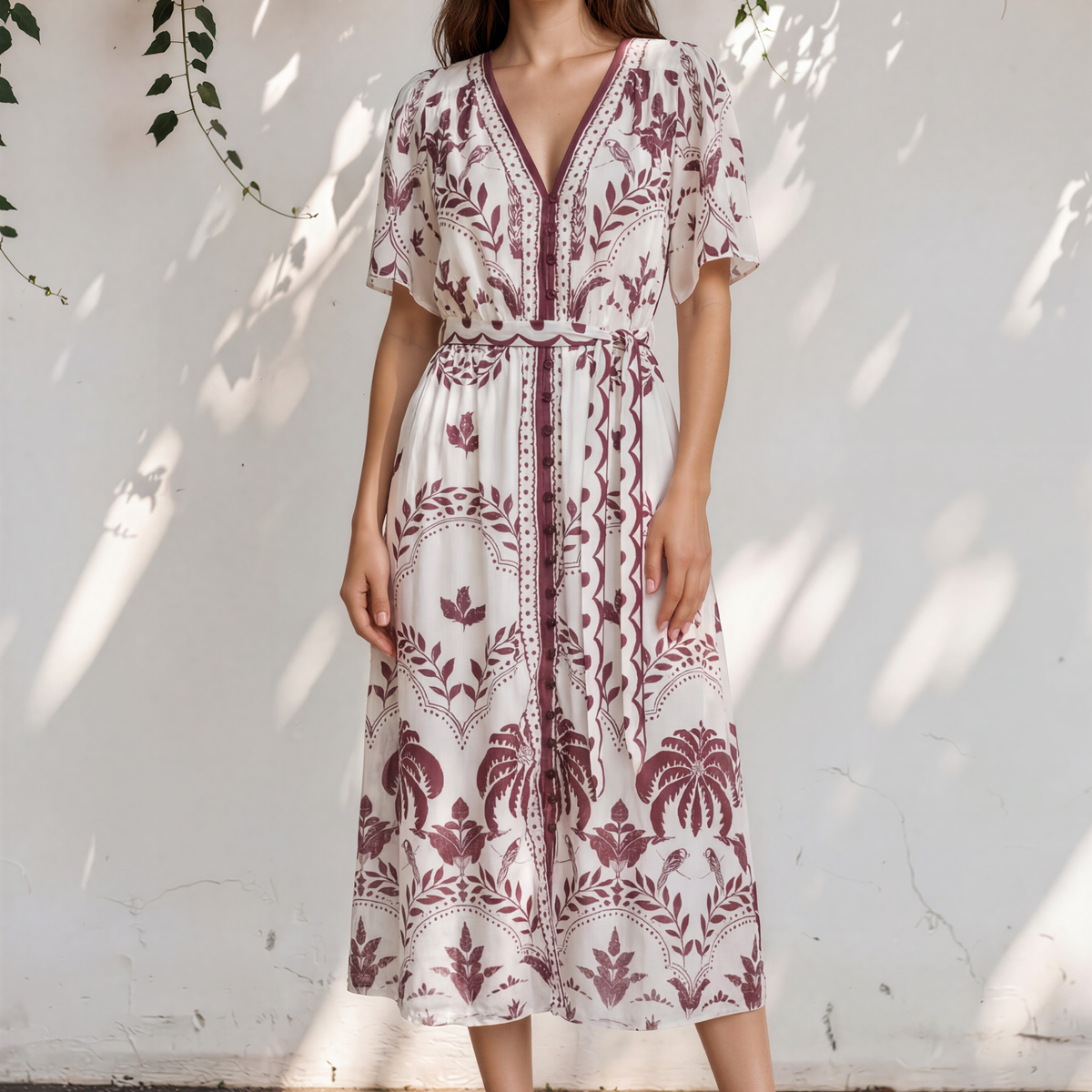 Shop New: Kaitlyn Midi Dress in Maisy Print Wine | saltycrush.com ...
