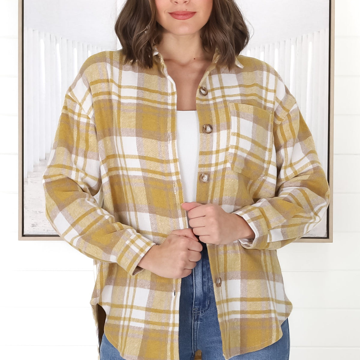 Shop Outerwear: Bradshaw Shacket in Yellow | saltycrush.com – Salty Crush