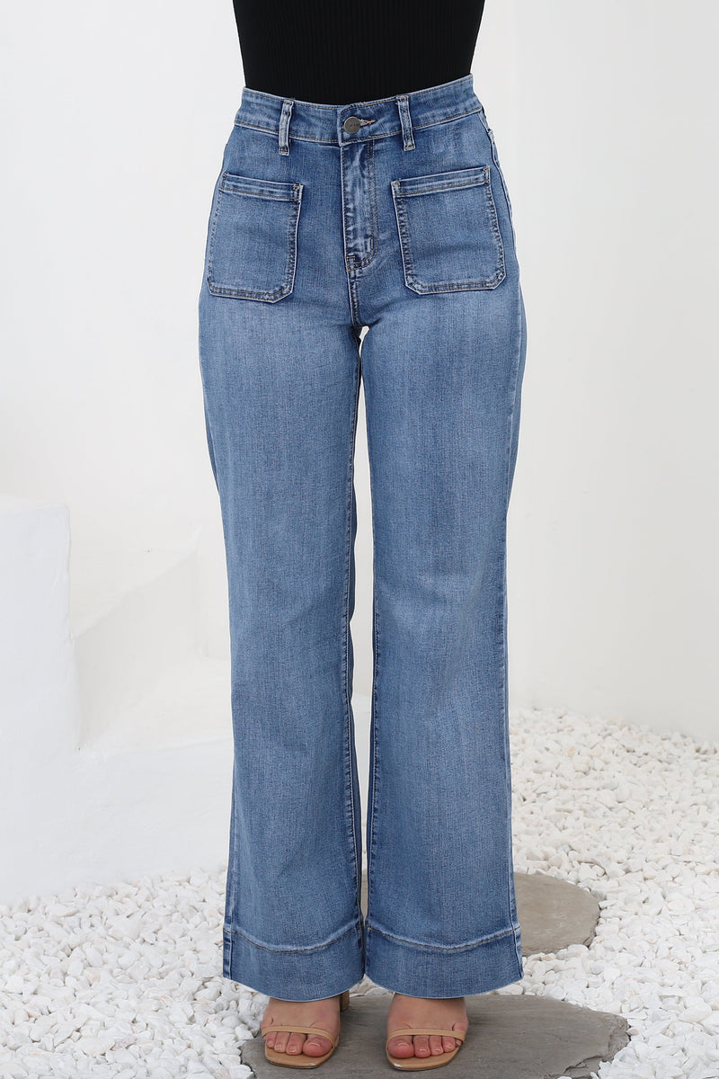 Shop Denim: Cindy Wide Leg Jean in Stone Wash Denim | saltycrush.com ...