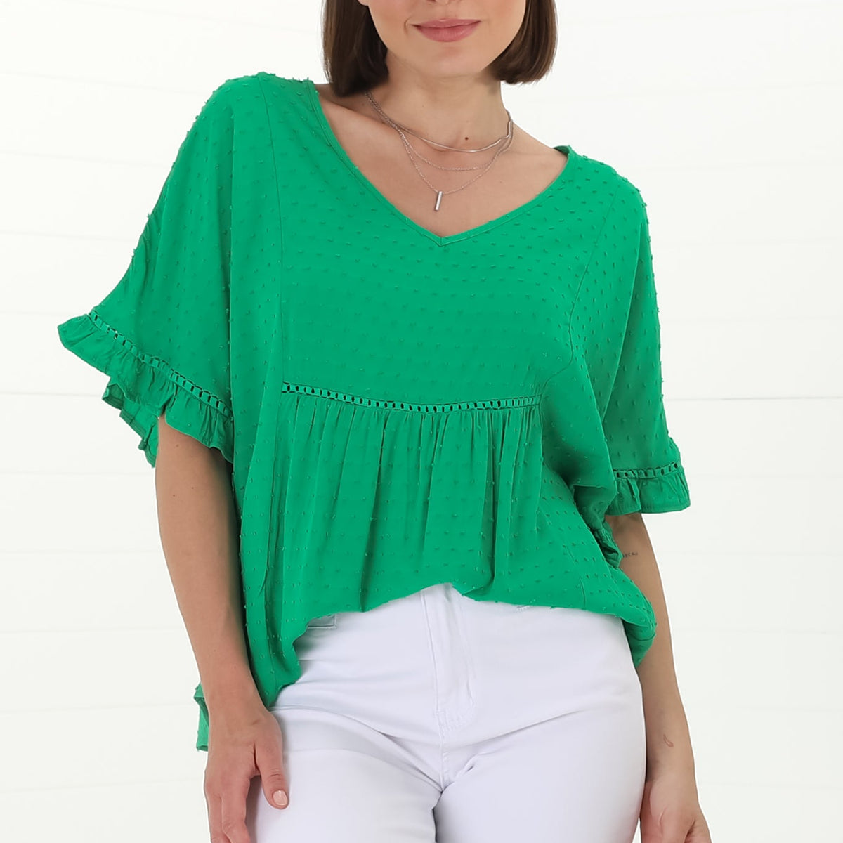 Shop the Delphy Top in Green | Salty Crush