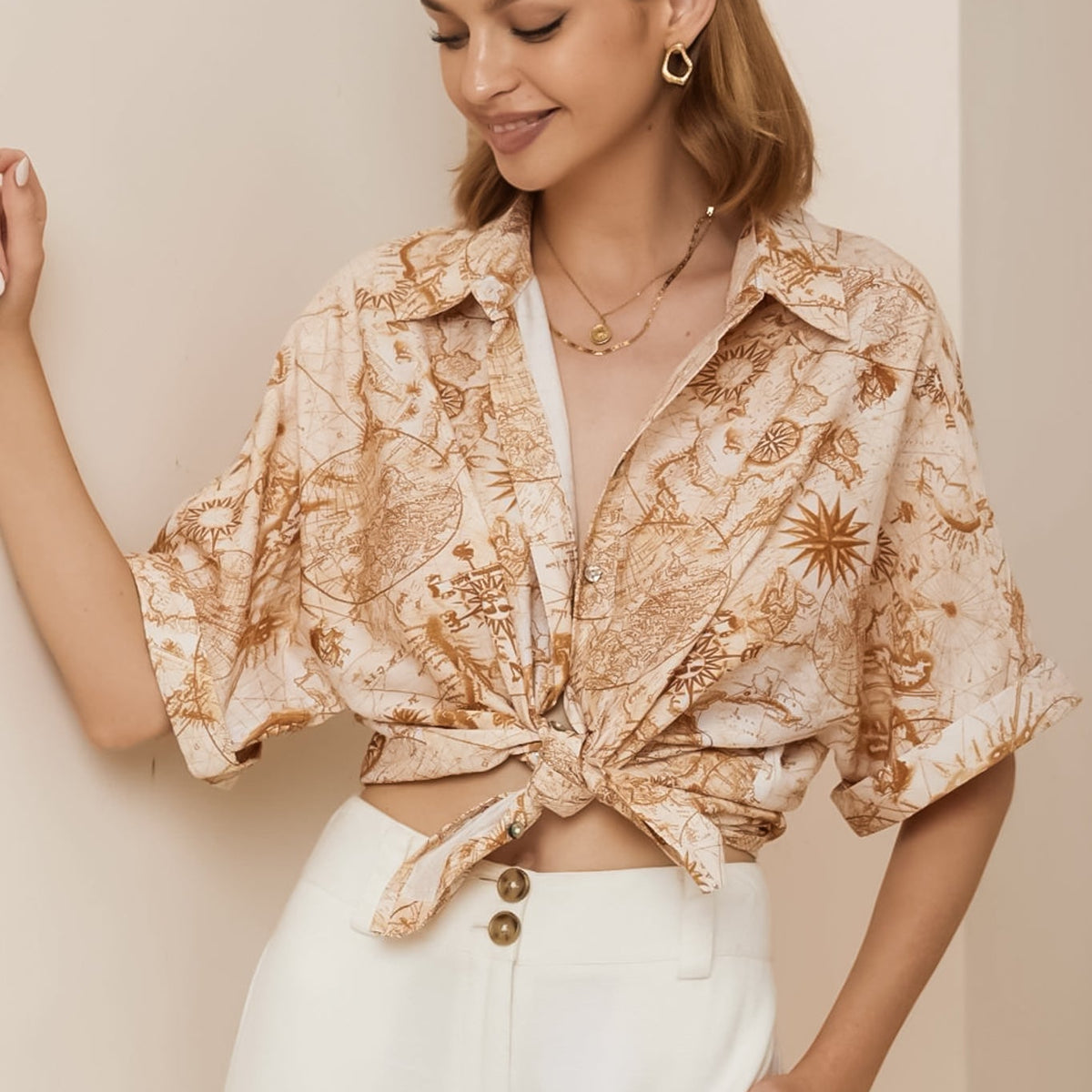 Shop Tops: Dion Shirt - Emory Print | saltycrush.com – Salty Crush