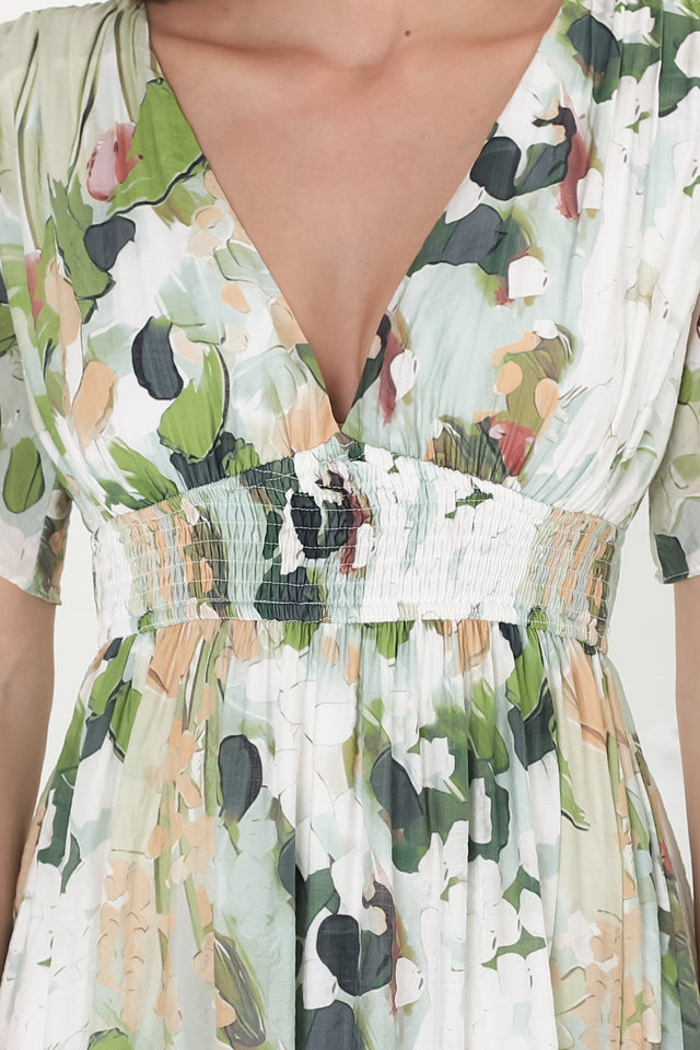 Shop Glades Maxi Dress - Kamara Print Green | saltycrush.com – Salty Crush