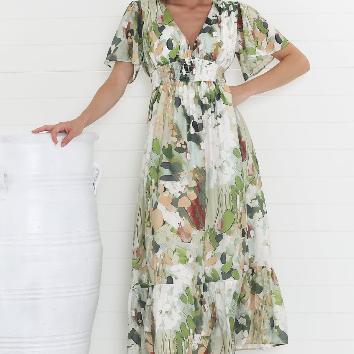 Shop Glades Maxi Dress - Kamara Print Green | saltycrush.com – Salty Crush