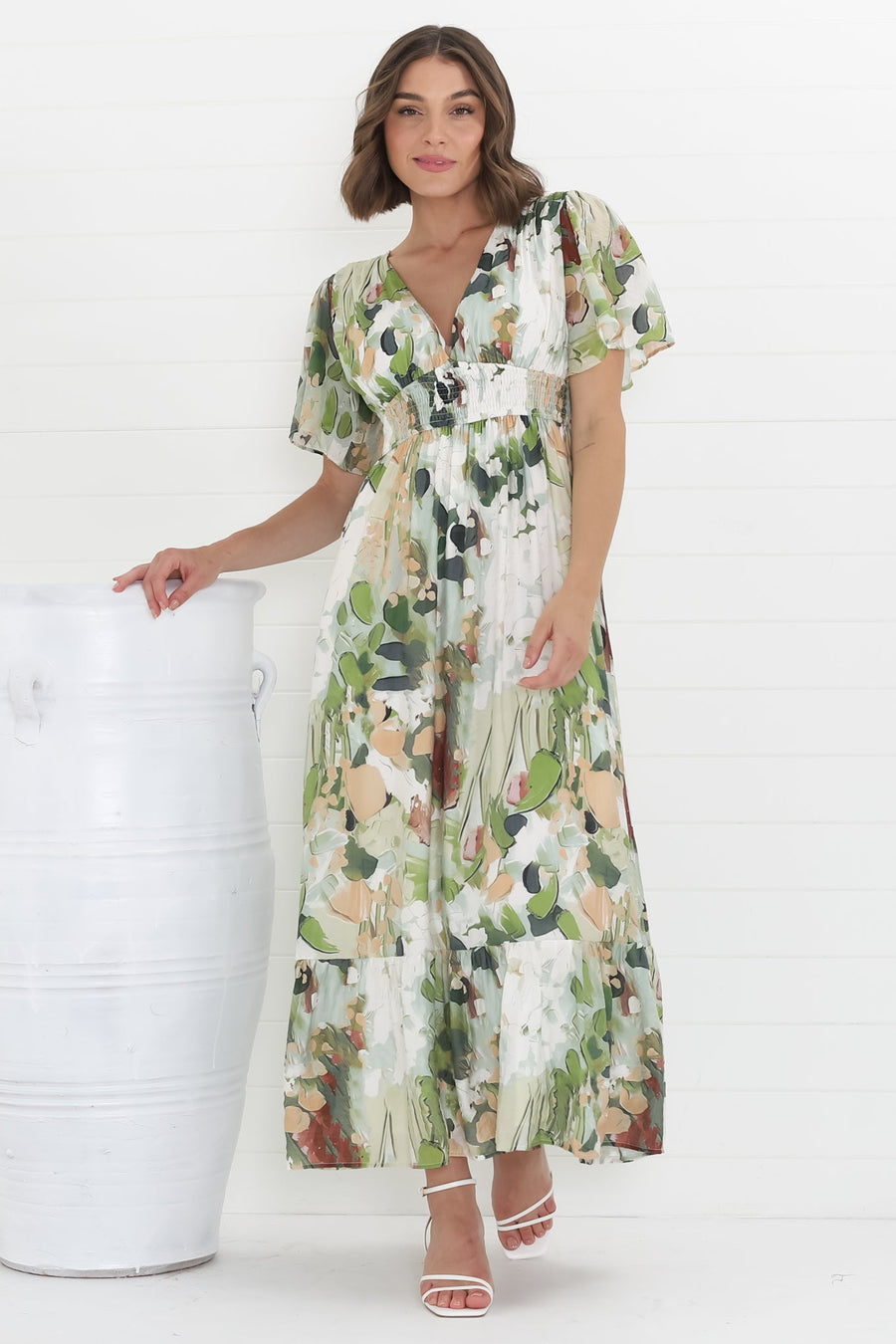 Shop Glades Maxi Dress - Kamara Print Green | saltycrush.com – Salty Crush
