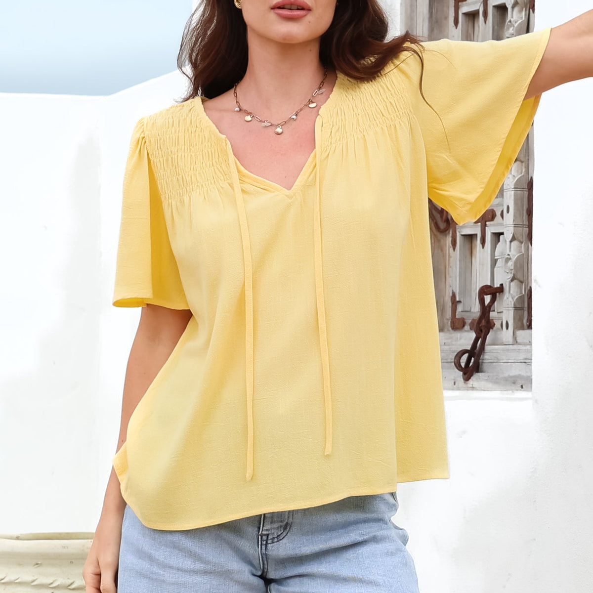 Basic Tops: Kendra Top - Lemon | saltycrush.com – Salty Crush