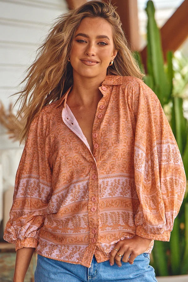 Shop Jaase: Moni Blouse - Peachy Print | saltycrush.com – Salty Crush