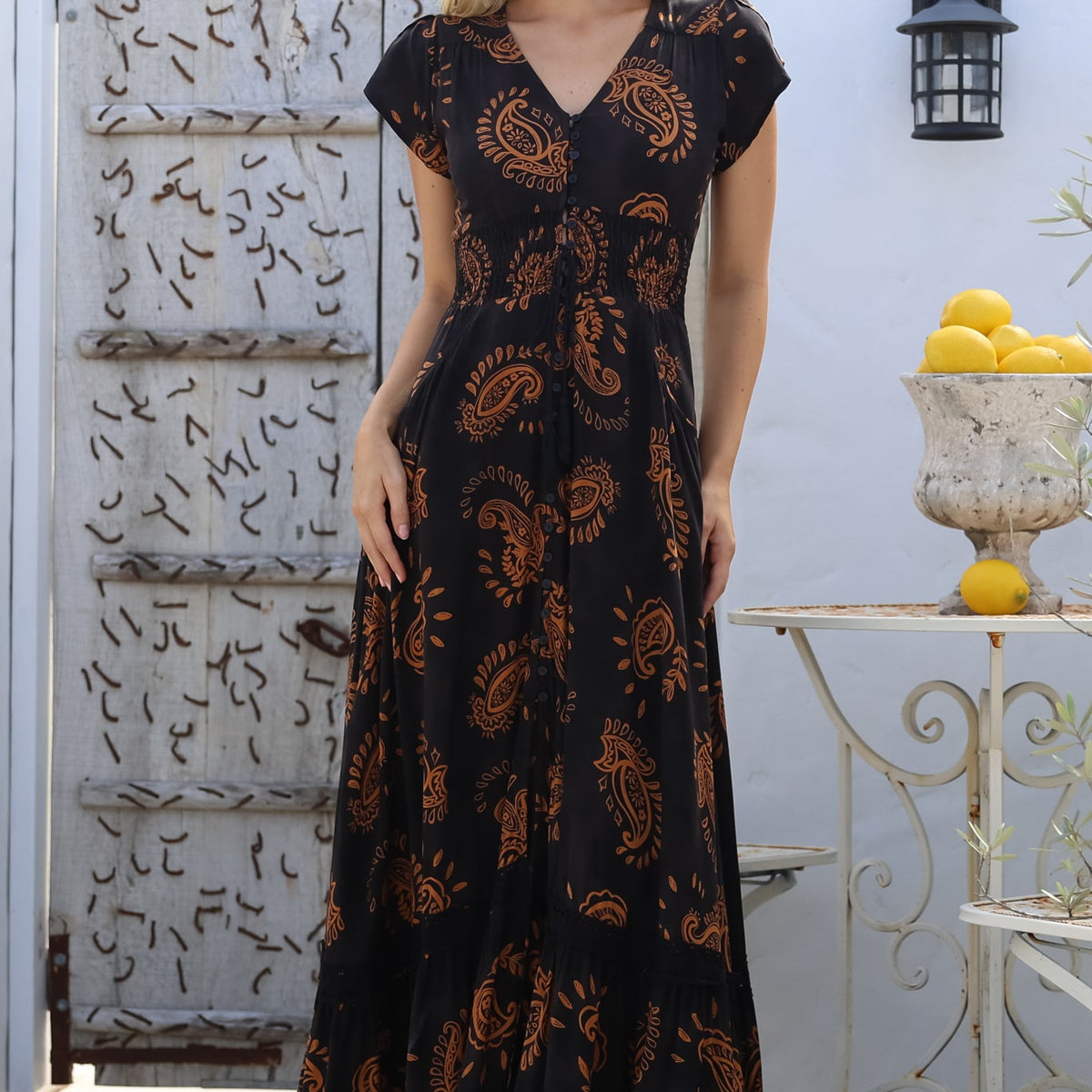 Shop the Romi Maxi Dress in the Milan Print | saltycrush.com – Salty Crush