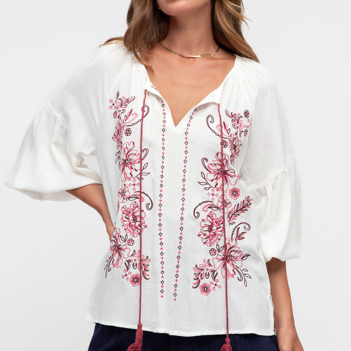 Shop Tops: Rory Blouse - Winslie Print Ivory | saltycrush.com – Salty Crush