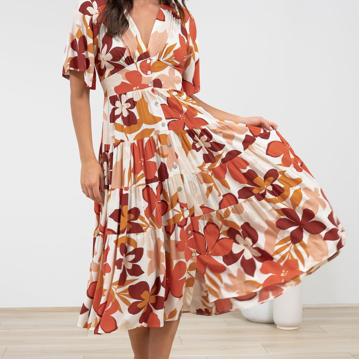 Shop New: Sammy Midi Dress - Tangie Print | saltycrush.com – Salty Crush