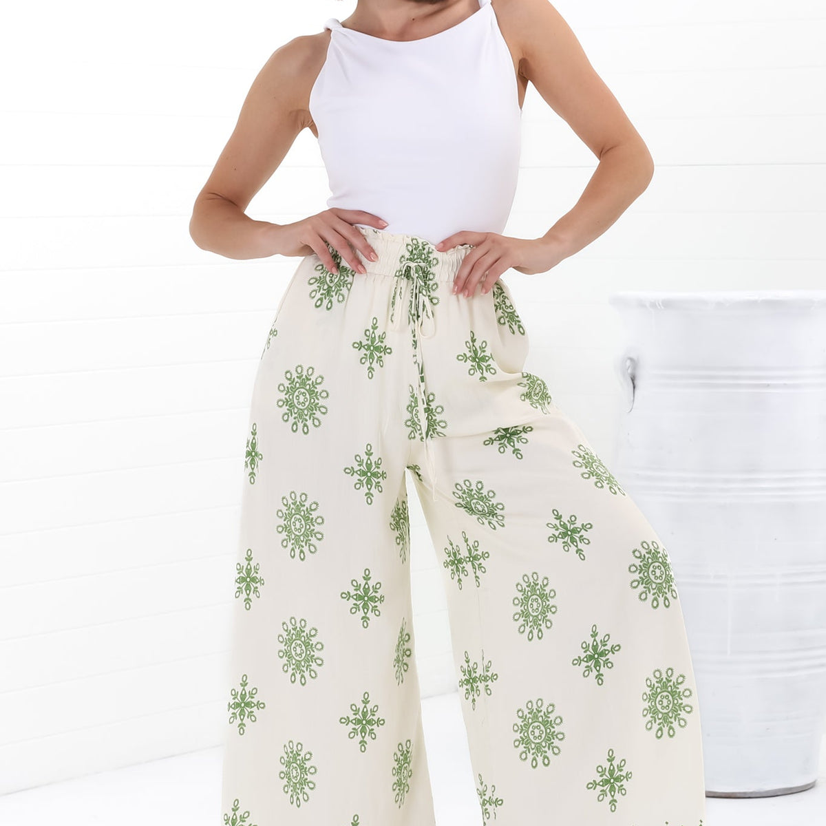 Shop Bottoms: Velman Pants - Capra Print Green | saltycrush.com – Salty ...