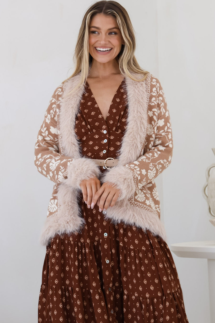 Shop the Wolfe Jacket in Camel | Salty Crush Knitwear