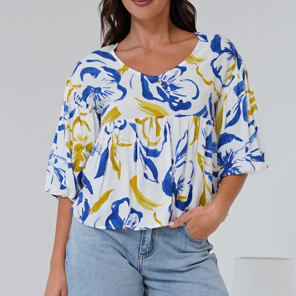 Shop Tops: Wynter Top - Robin Print | saltycrush.com – Salty Crush